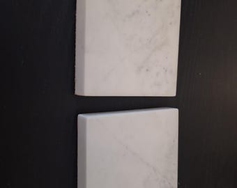 Thicc Boi White Carrara Marble Coasters Set of 3 - Etsy