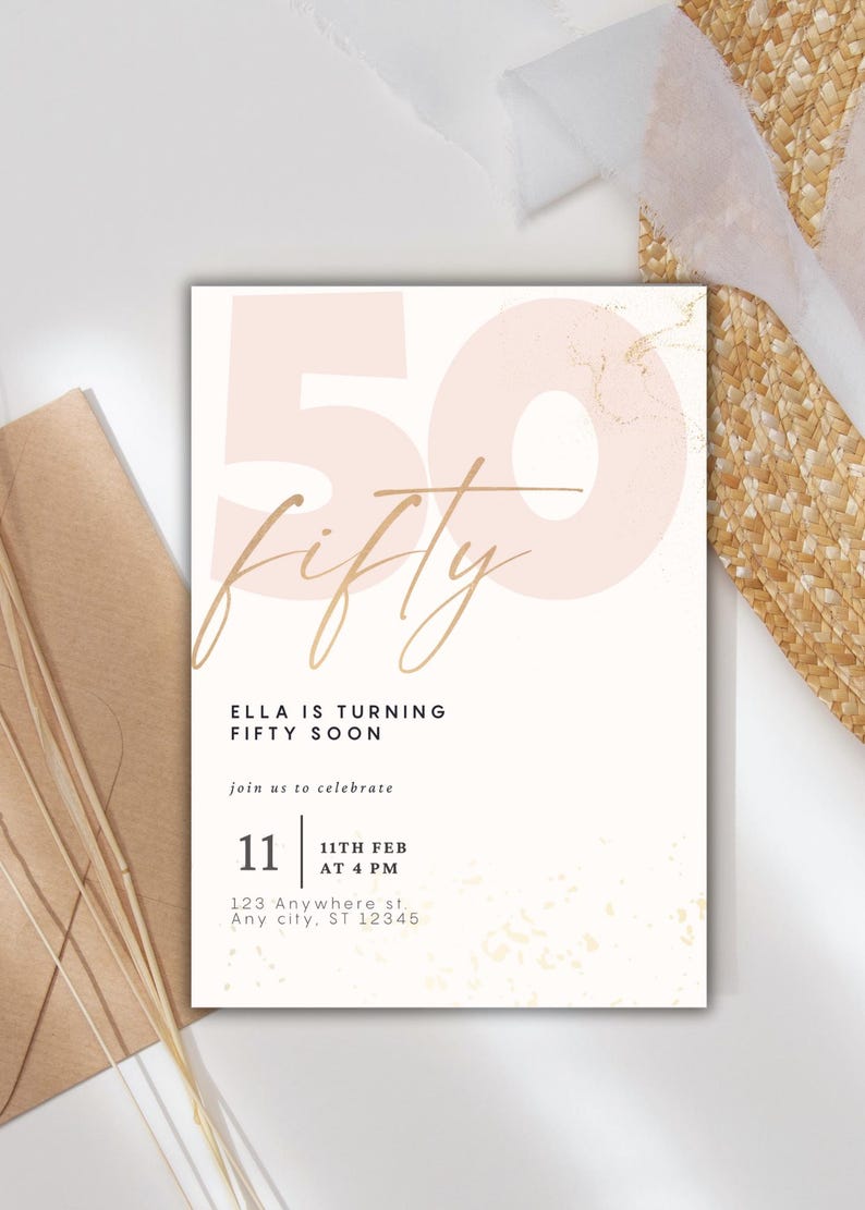 50th Birthday Invitation | Fifty Birthday Invitation | 50th Birthday ...