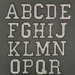 2 Color SS10 Hot-fix Rhinestone 2.5" College Font Letters, Ready to ...