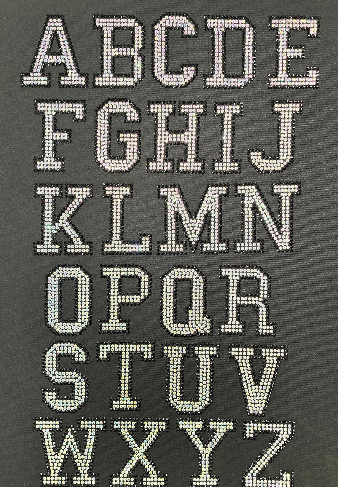 2 Color SS10 Hot-fix Rhinestone 2.5" College Font Letters, Ready to ...