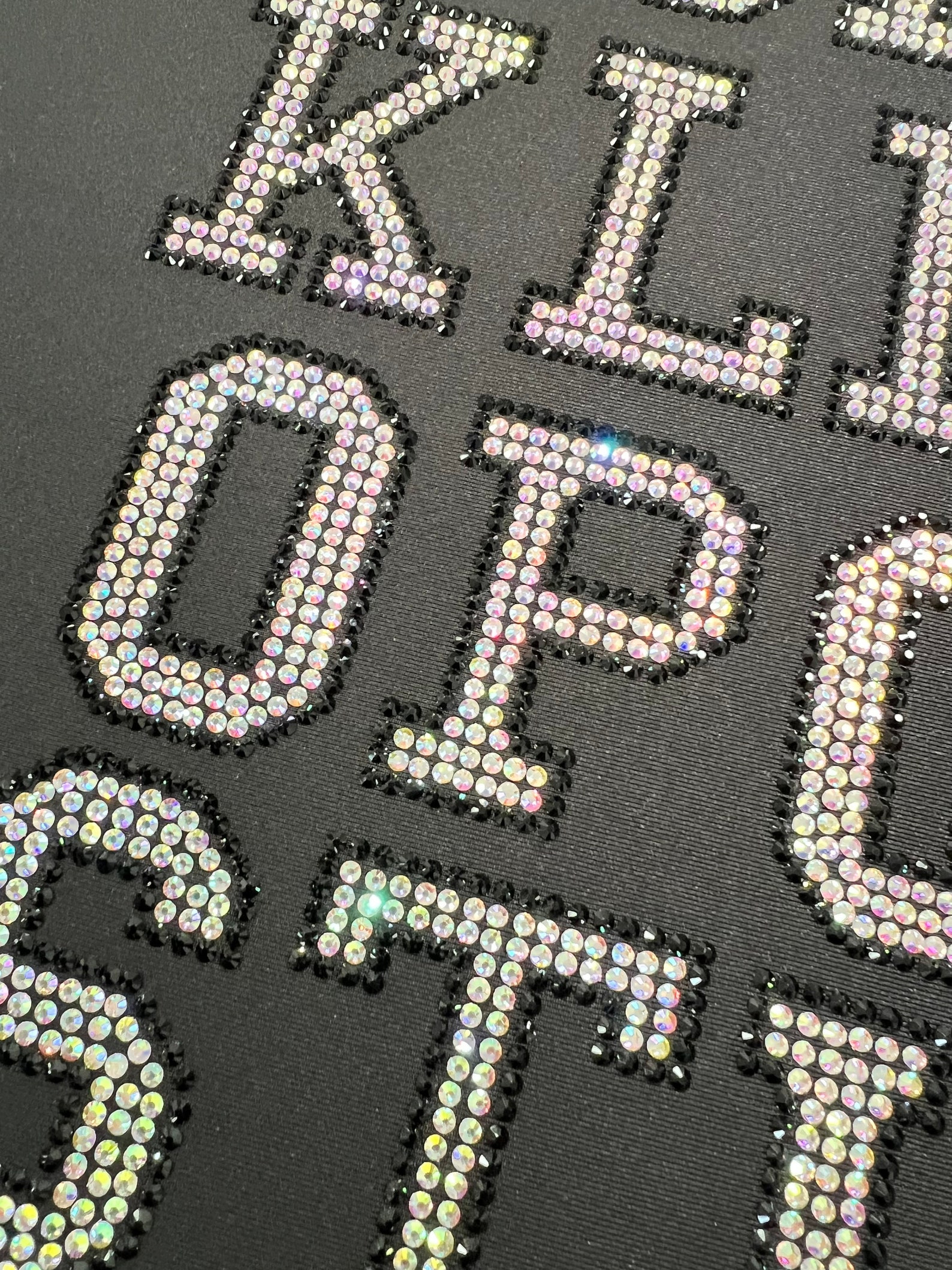 2 Color SS10 Hot-fix Rhinestone 2.5" College Font Letters, Ready to ...