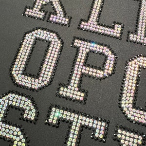 2 Color SS10 Hot-fix Rhinestone 2.5" College Font Letters, Ready to ...