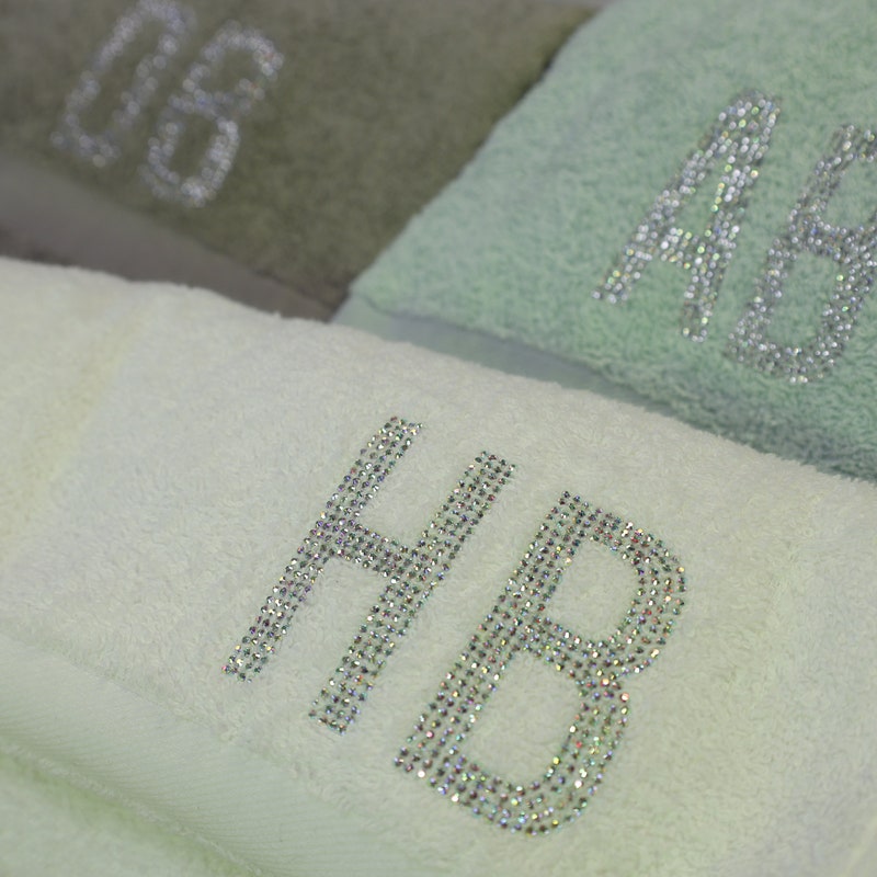 Rhinestone Monogram - Etsy