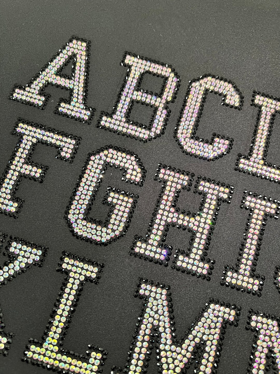 2 Color SS10 Hot-fix Rhinestone 2.5" College Font Letters, Ready to ...