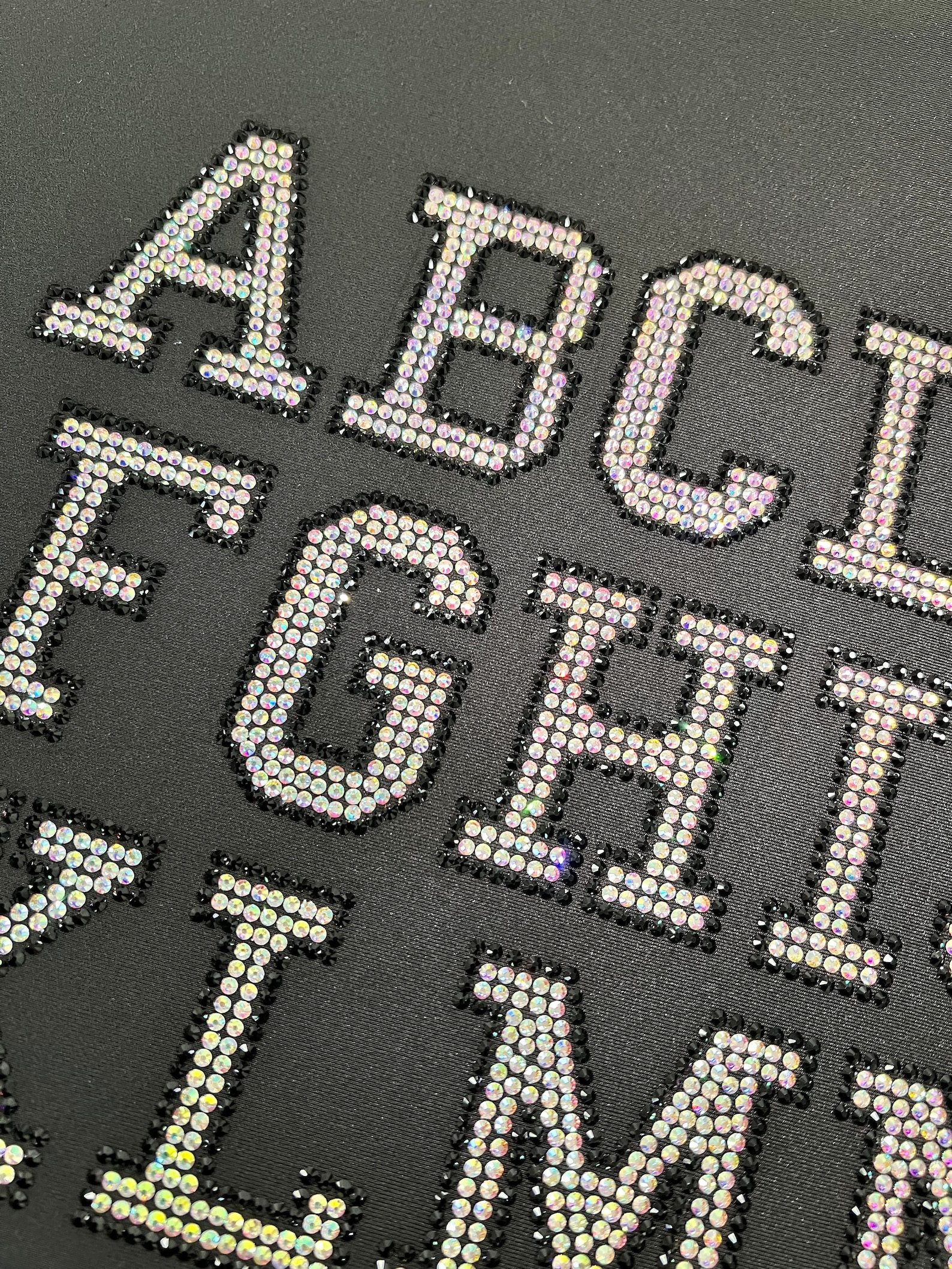 2 Color SS10 Hot-fix Rhinestone 2.5" College Font Letters, Ready to ...