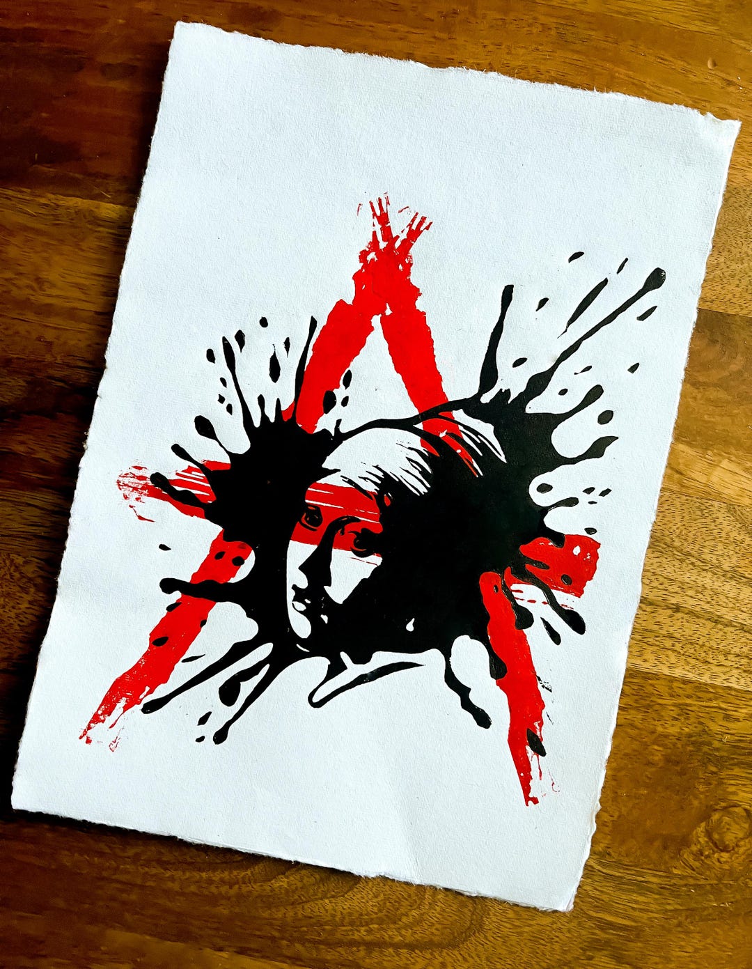 Original Linocut Print of ‘the Girl With the Pearl Earring’ Trash Polka ...