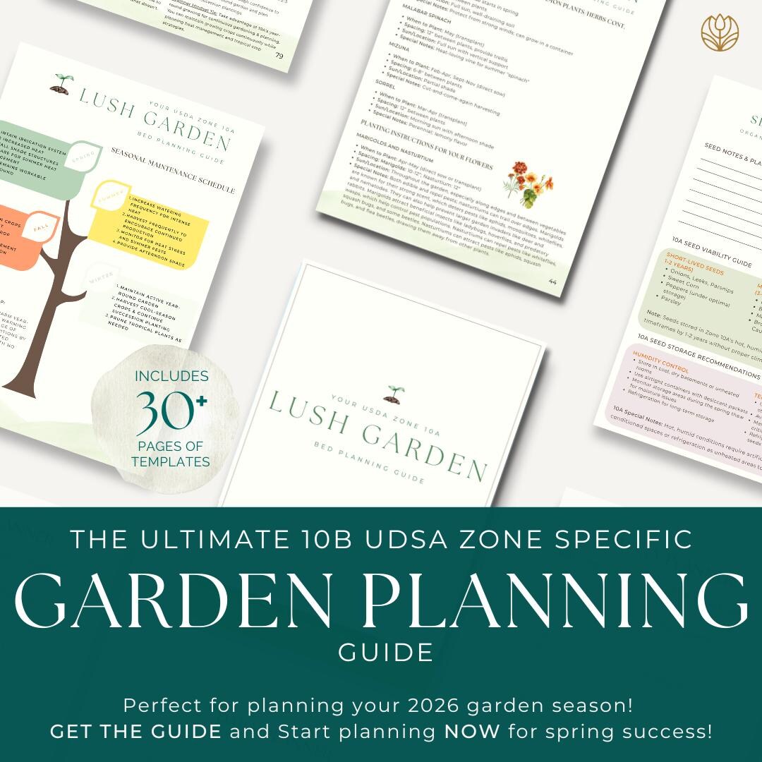 Zone 10B Garden Planner: Year-round Planting Guide and Templates (PDF ...