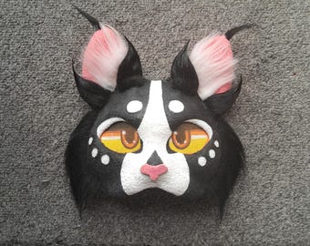 Therian Mask- Scarred Tuxedo Cat - Etsy UK