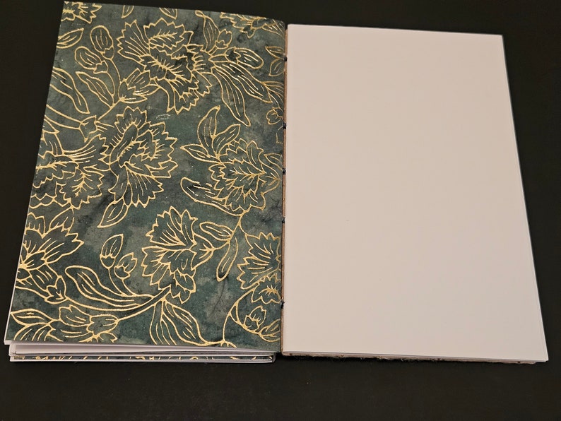 Handmade Coptic Stitch Gold and Green Journal - Etsy