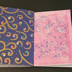 Handmade Coptic Stitch Pink and Blue Journal - Etsy