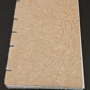 Handmade Coptic Stitch Gold and Green Journal - Etsy