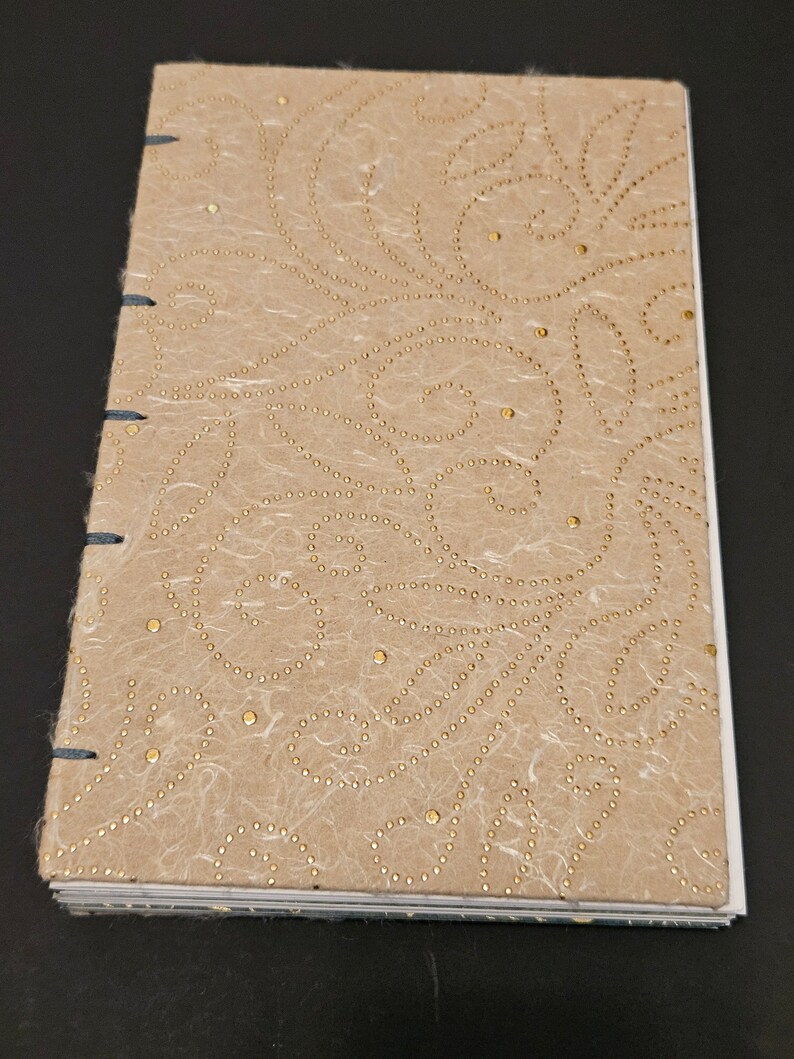 Handmade Coptic Stitch Gold and Green Journal - Etsy