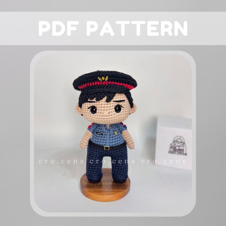 PDF Crochet Pattern : Police Chibi Amigurumi Crochet PATTERN - Etsy