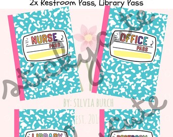 Classroom Hall Passes 6 Pk Bundle for Teacher Classroom Hall Passes ...