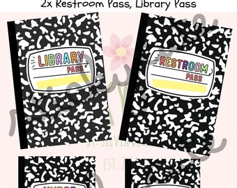 Classroom Hall Passes 6 Pk Bundle for Teacher Classroom Hall Passes ...