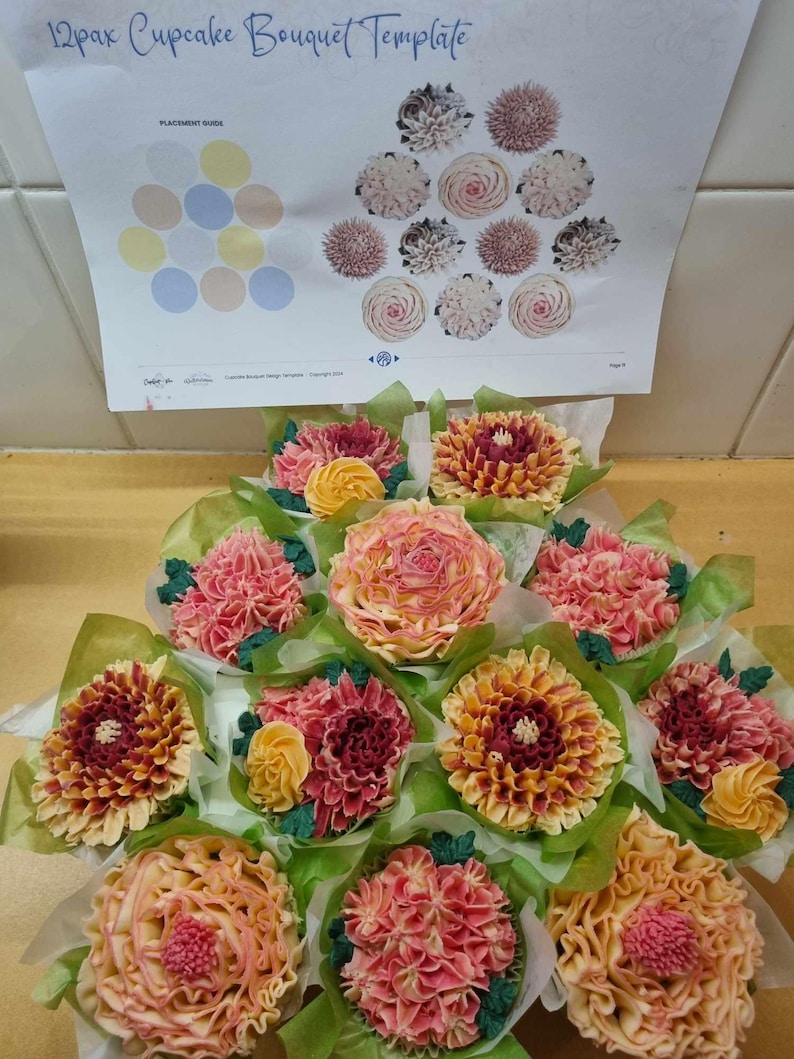 Cupcake Bouquet Design Template, Interactive PDF, Digital Download - Etsy
