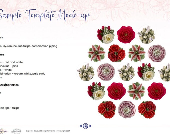 7 Cupcake Bouquet Structure Guide, Instant Download, Printable ...