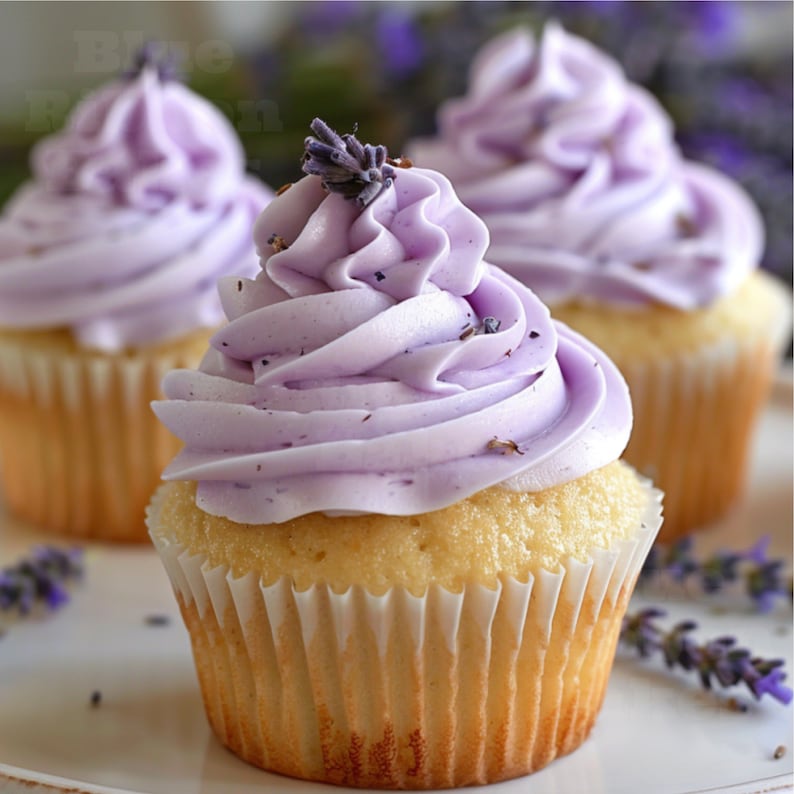 Best Lavender Vanilla Cupcakes Recipe Gourmet Bakery Download Pdf Etsy
