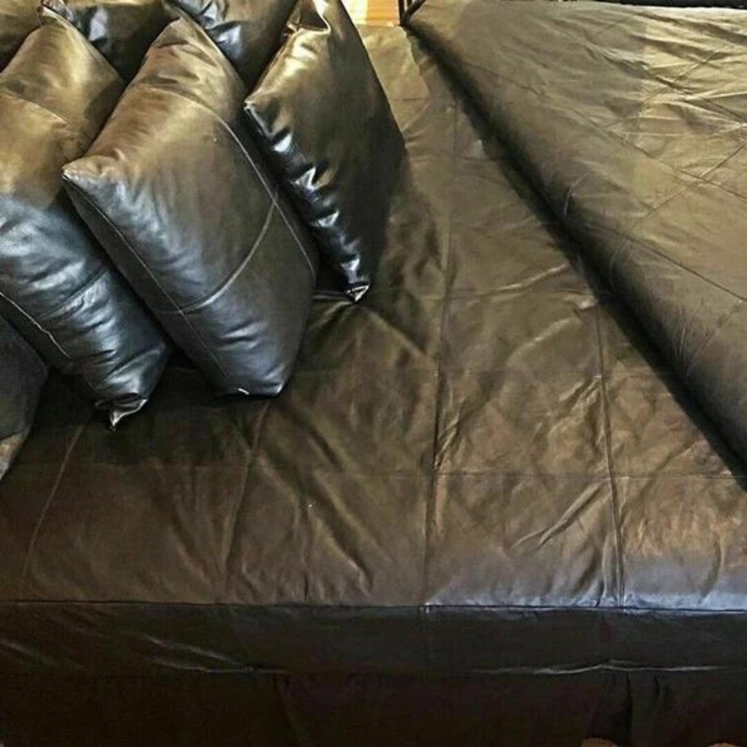 Luxury Real Calf Soft Leather Bed Sheet NAPA Super Soft Pillow Cover ...