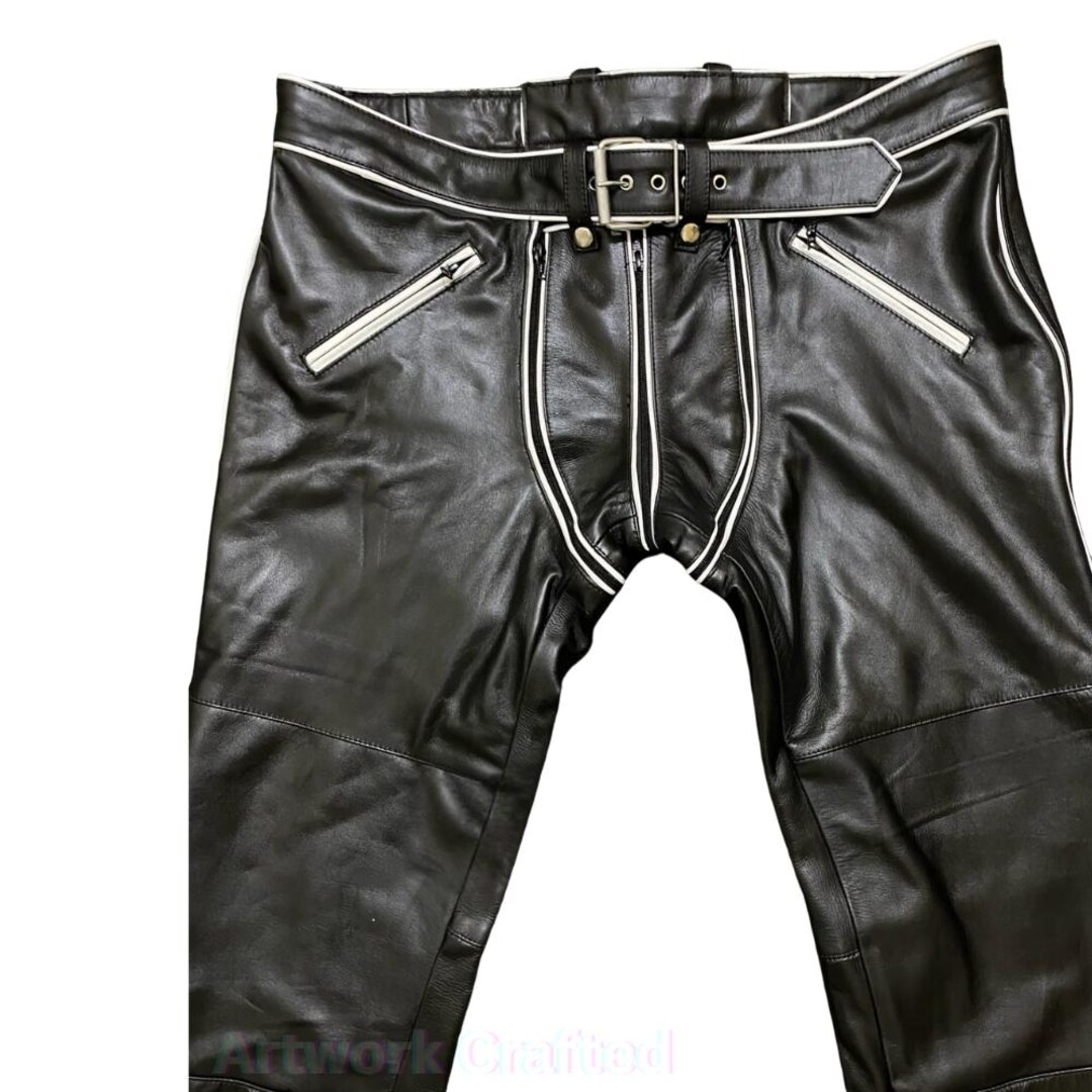 Men's Black Leather Chaps: Biker Gothic Festival Outfit - Etsy