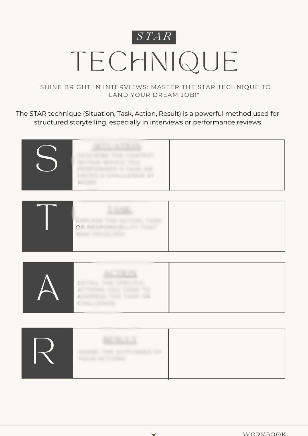 STAR Technique Worksheet - Etsy