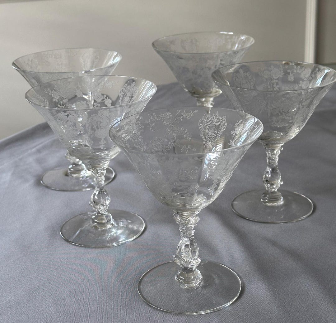 Cambridge Rose Point Glassware Low Sherbert Champagne - Etsy