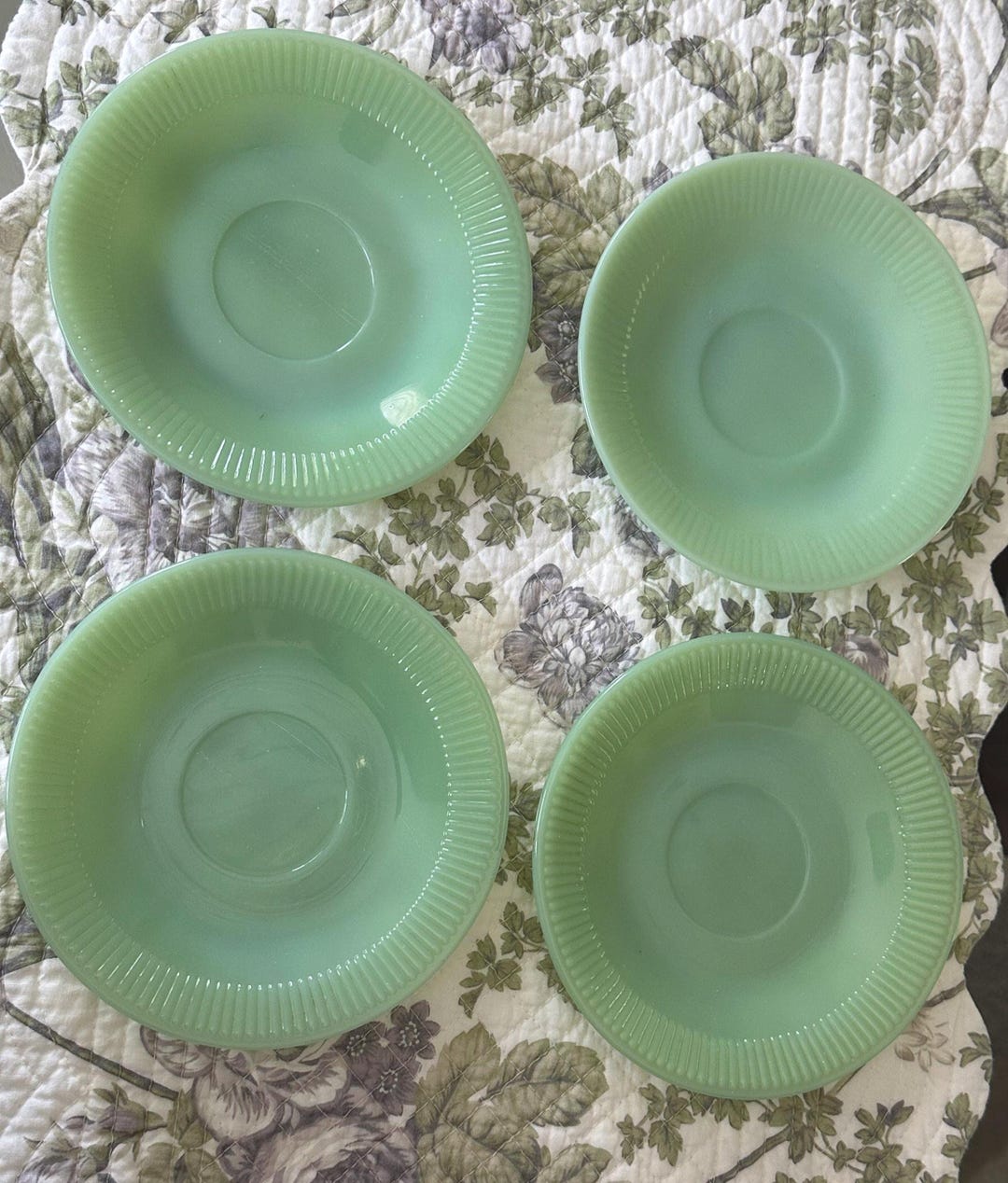 Fire King Jadeite Set of 4 Saucers - Etsy