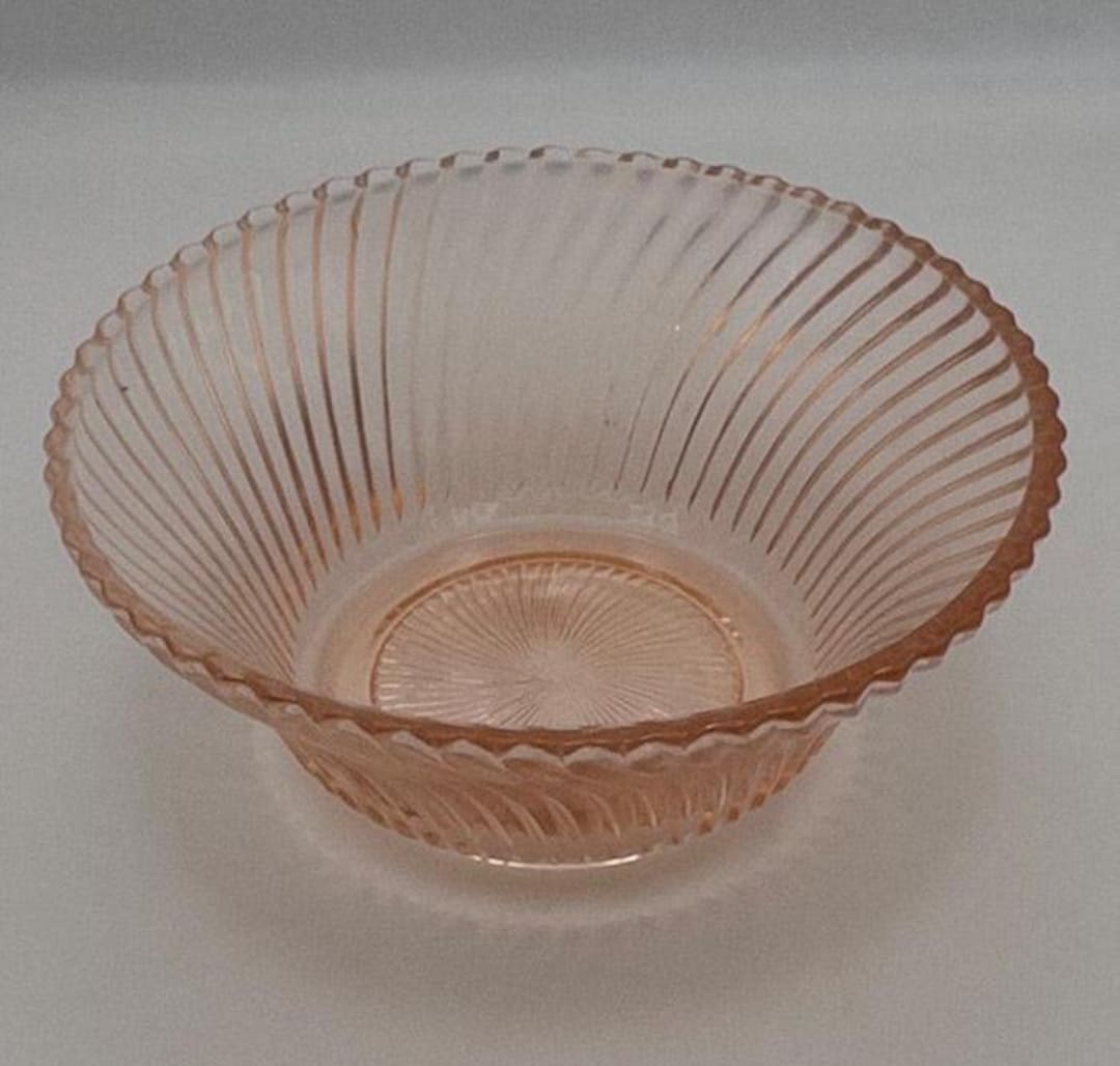 Pink Depression Glass Candy Bowl - Etsy