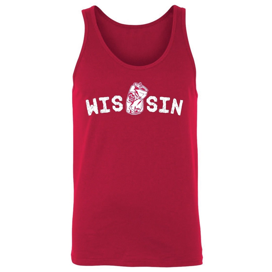 Wis "can" Sin, Tank, Unisex, Wisconsin, Red, Badgers - Etsy