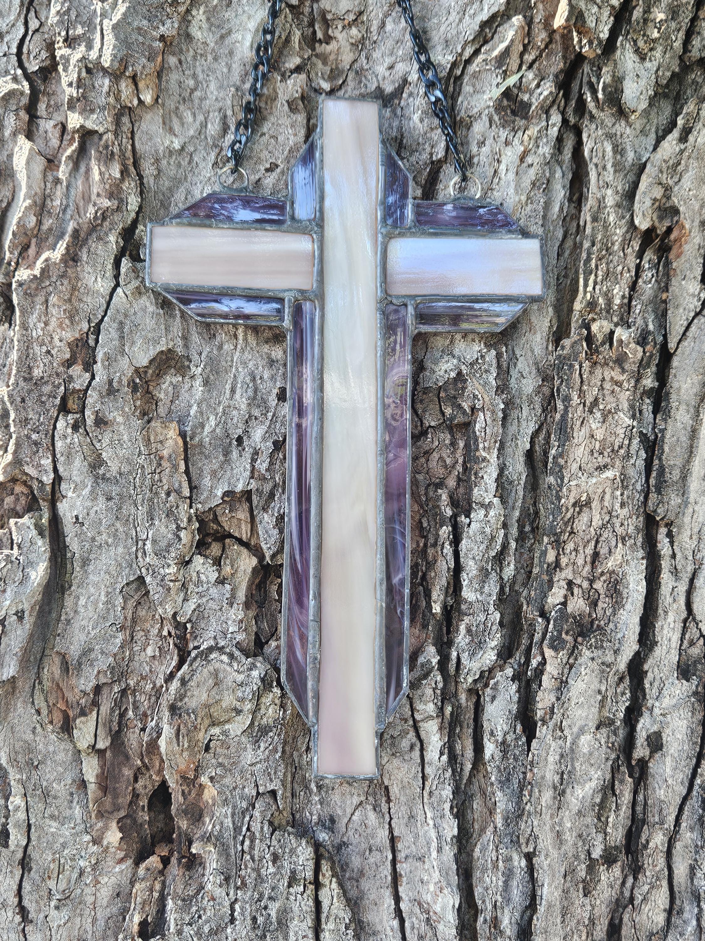 Stained Glass Cross Suncatcher - Etsy
