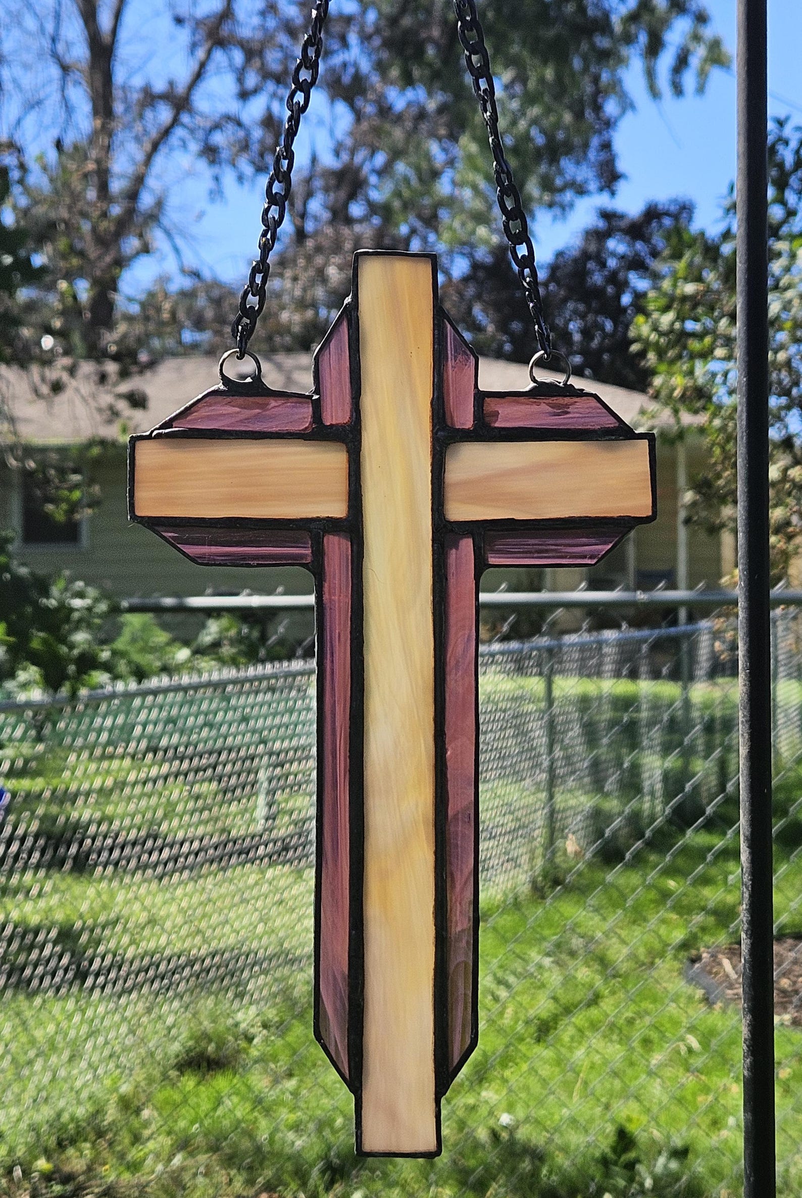 Stained Glass Cross Suncatcher - Etsy