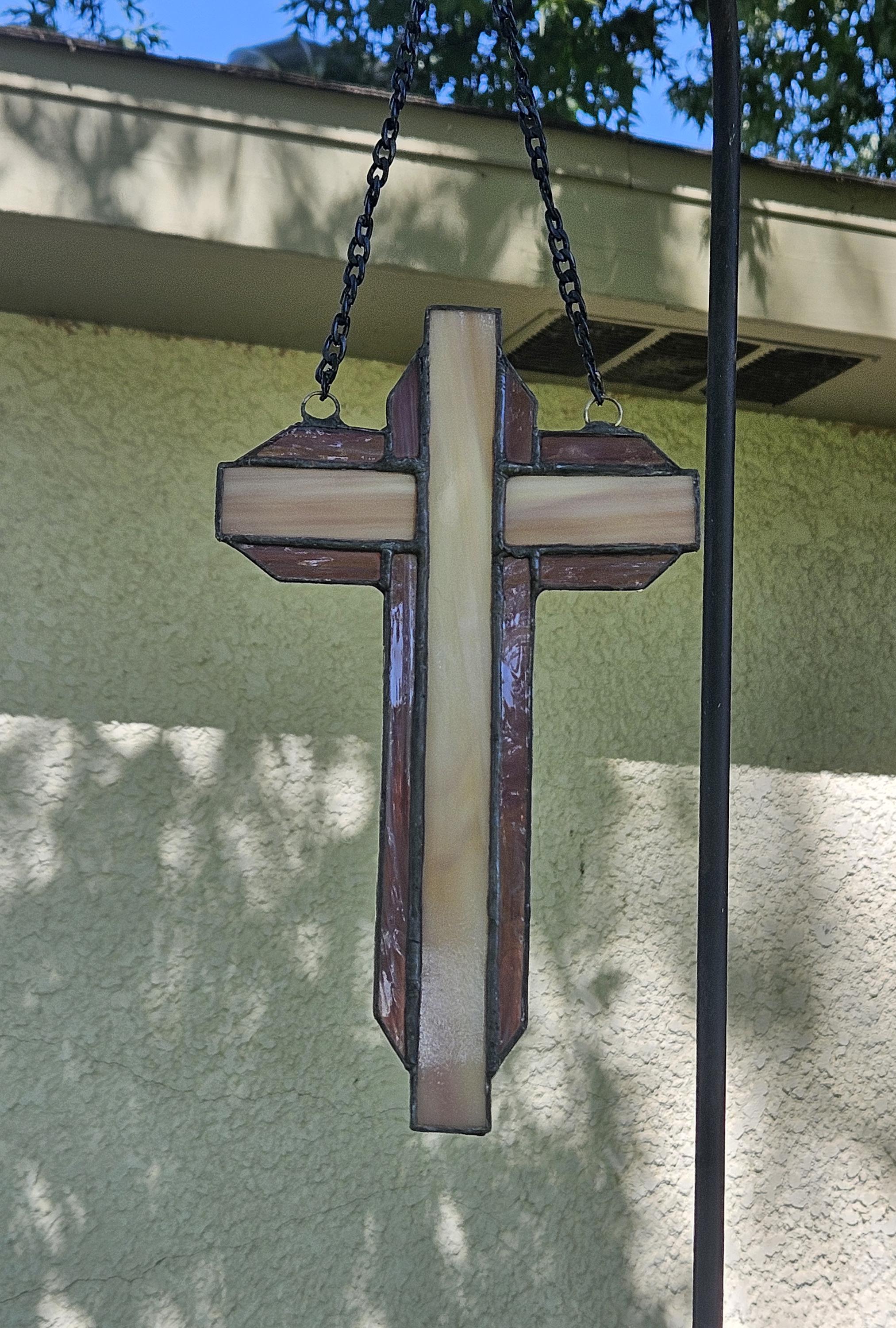 Stained Glass Cross Suncatcher - Etsy
