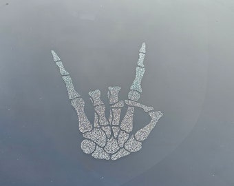 Rock on Skeleton Hands Vinyl Decal - Etsy