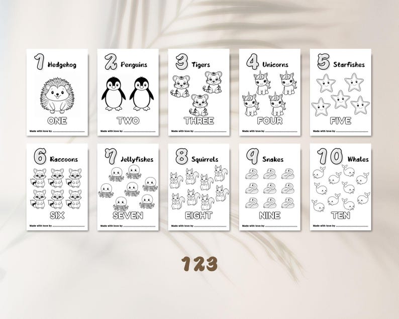 ABC & 123 Coloring Book Set | Printable Activity Book (PDF Pattern) - Etsy