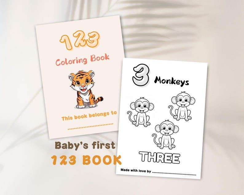 Baby's First 123 Coloring Book | Printable Number Pages (PDF) - Etsy