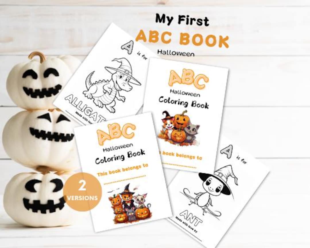 Halloween ABC Coloring Book | Printable Alphabet, 2 Versions (PDF) - Etsy