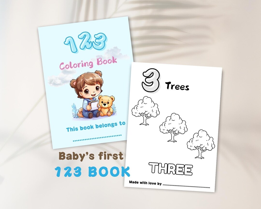 123 Coloring Book | Toddler Learning Activity (digital Download) - Etsy