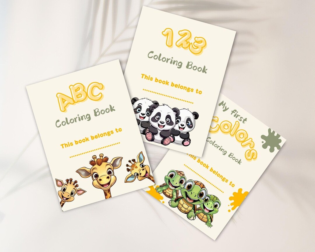 ABC 123 Colors Coloring Book Set | Toddler Learning (printable PDF) - Etsy