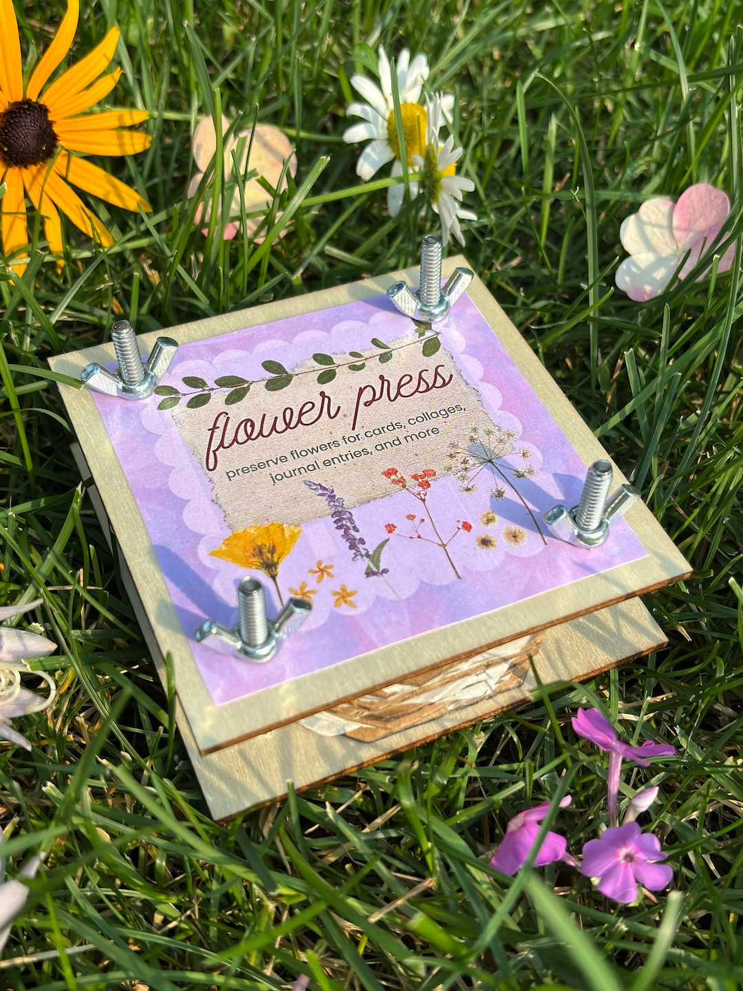 Portable Flower Press, Mini Pocket Wooden Handmade Flower Press, Flower ...