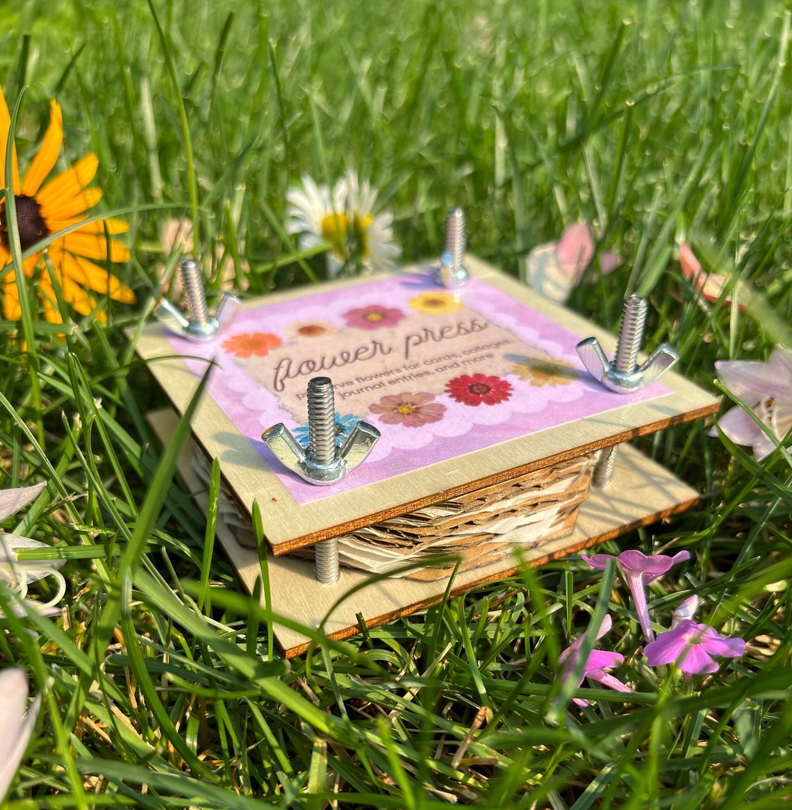 Portable Flower Press, Mini Pocket Wooden Handmade Flower Press, Flower ...