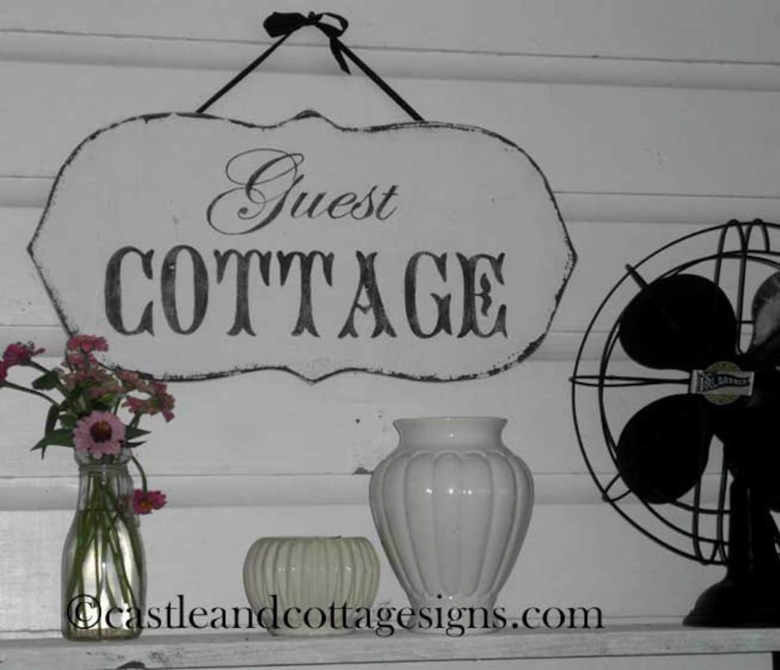 Guest Cottage Sign Chippy Shabby Vintage Handpainted - Etsy