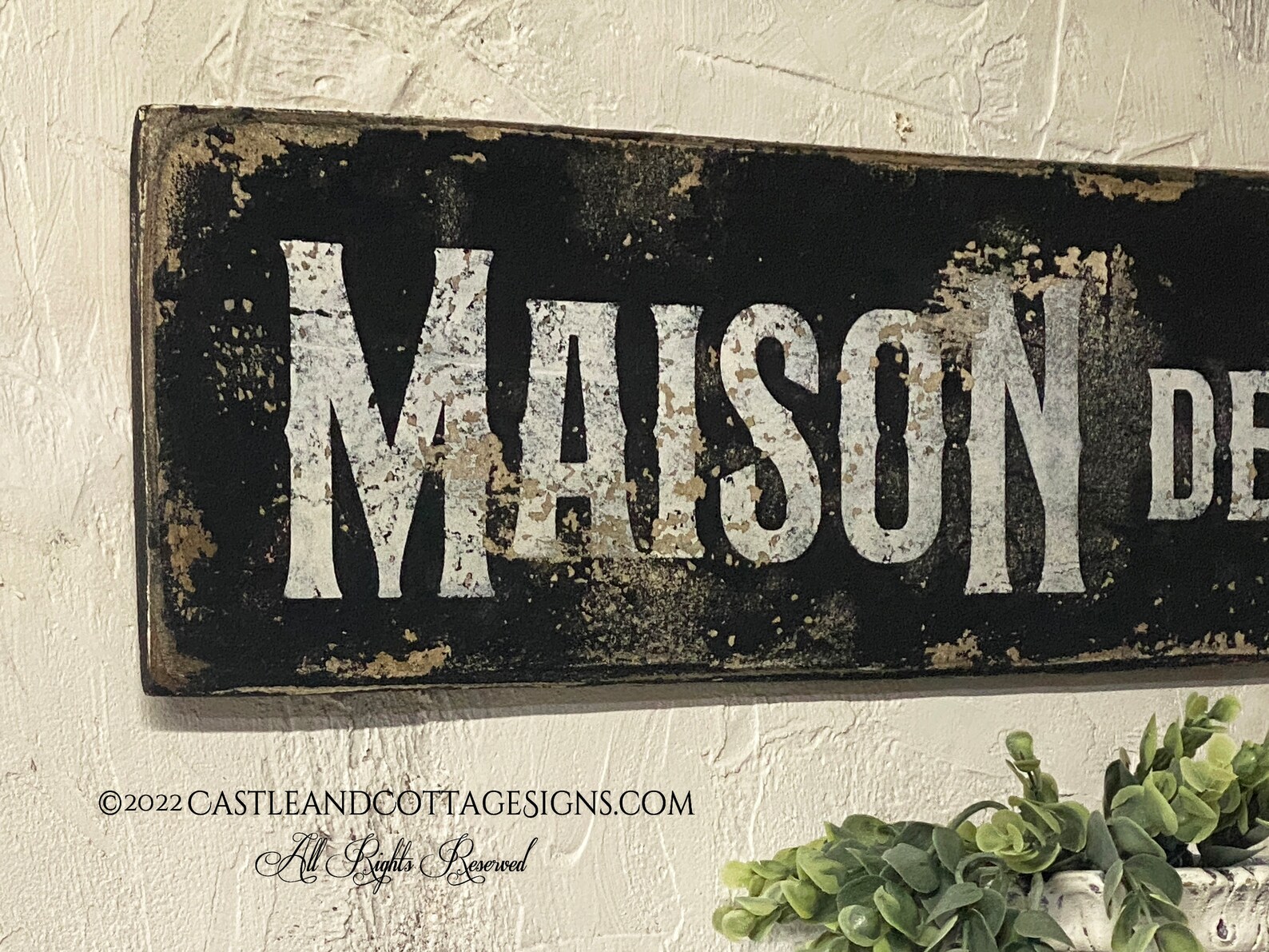 Rustic French Maison De Cafe Vintage OOAK Hand Painted - Etsy