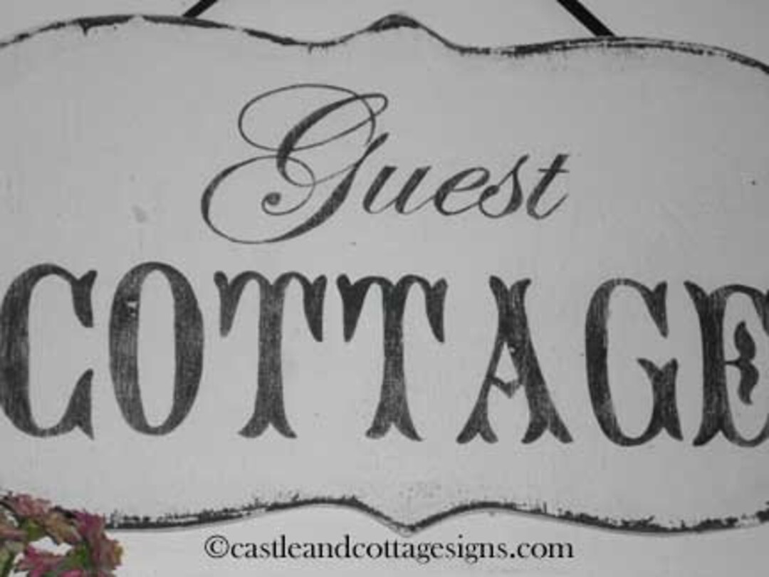 Guest Cottage Sign Chippy Shabby Vintage Handpainted - Etsy