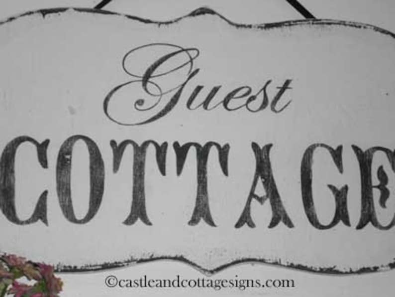 Guest Cottage Sign Chippy Shabby Vintage Handpainted - Etsy