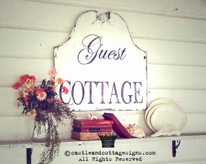 Vintage Sign Chippy GUEST COTTAGE as Seen in Romantic Country Magazine ...