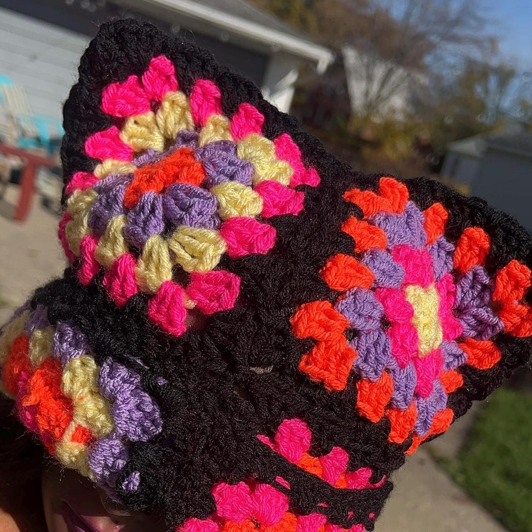 Granny Square Cat Hat | Cat Hat | Crochet Hat - Etsy