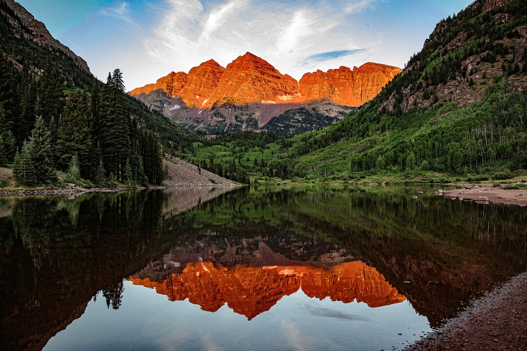 Maroon Bells Sunrise Reflection – Colorado Mountain Wall Art Print - Etsy