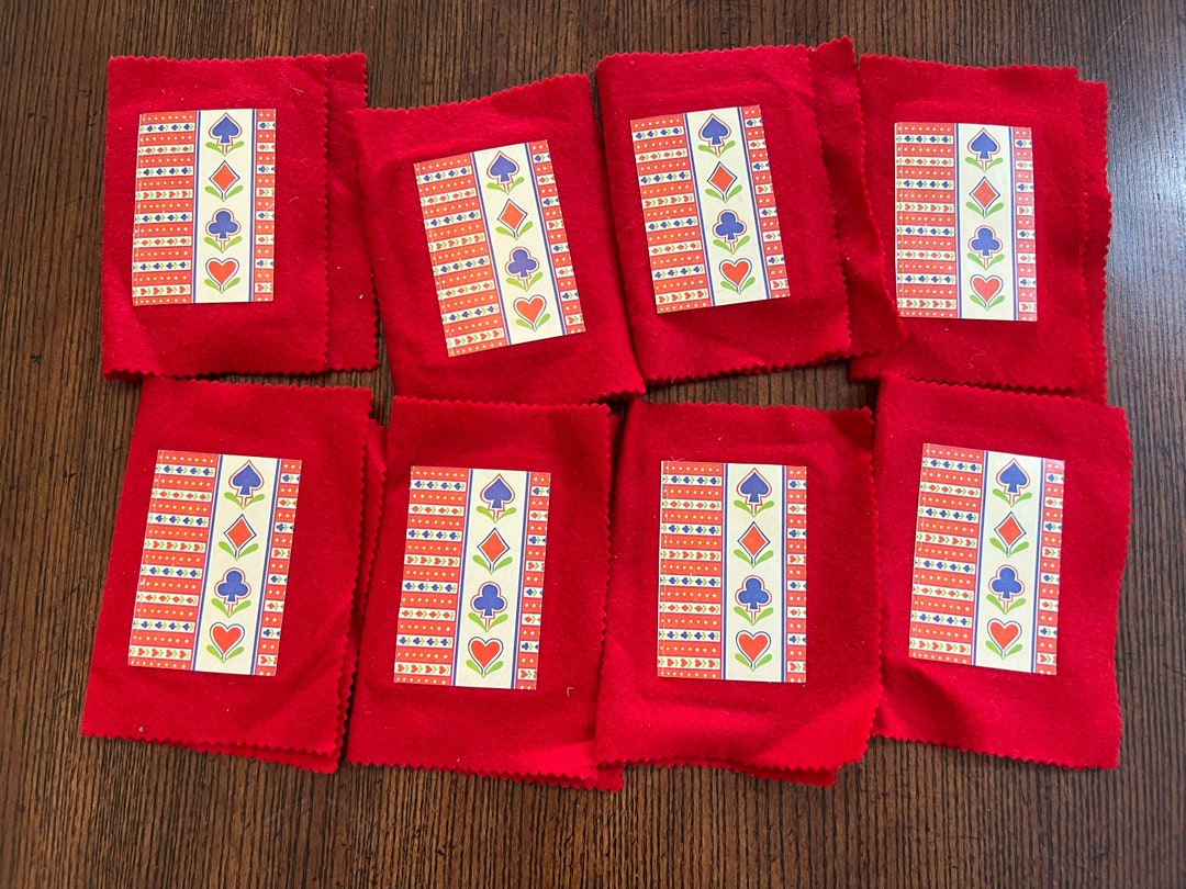 Vintage Handmade Red Felt Bridge Tally Cards - Set of 6 - Etsy