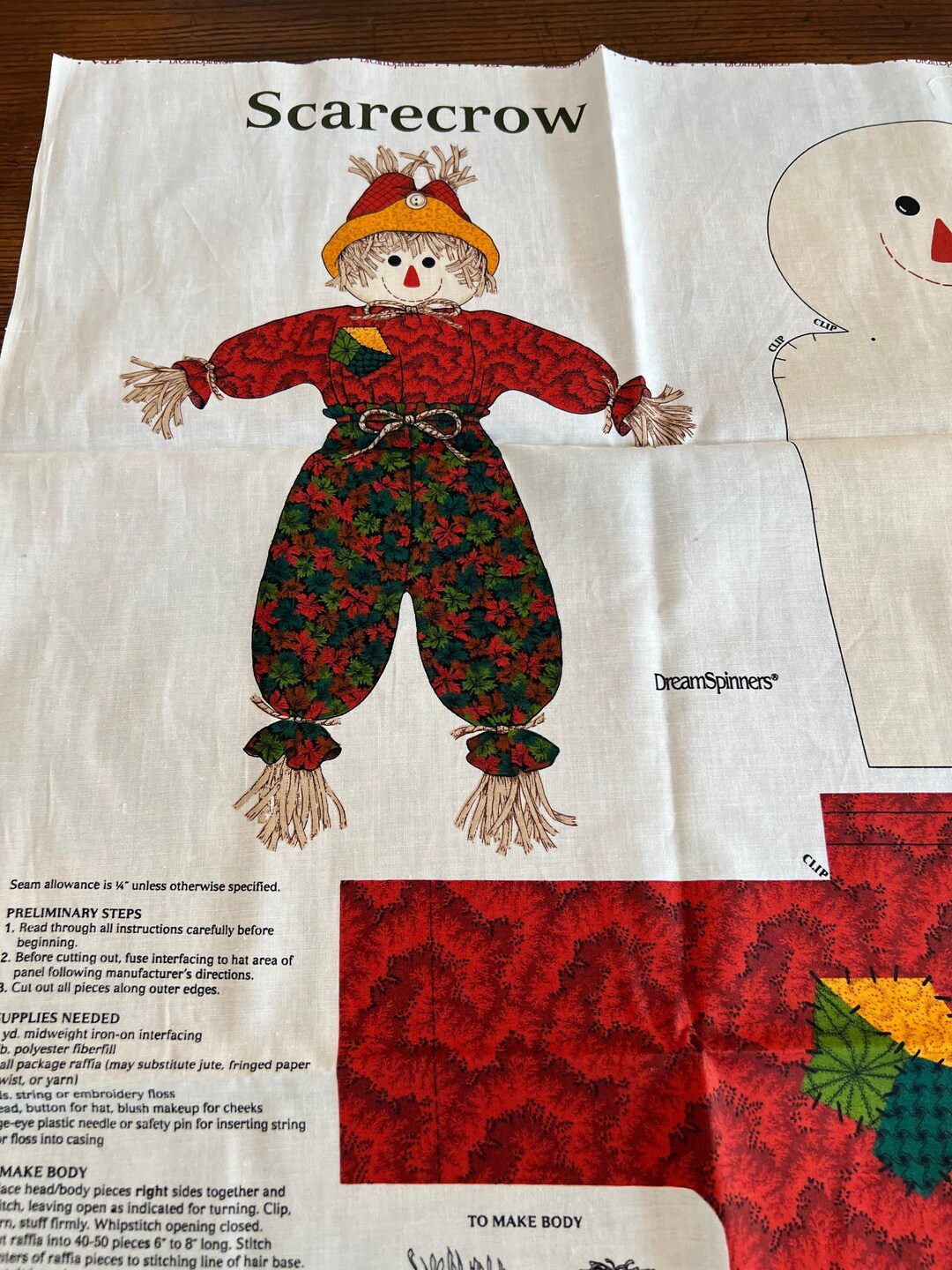 Scarecrow Fall Cut, Sew & Stuff Large Fabric Panel. Dreamspinners ...