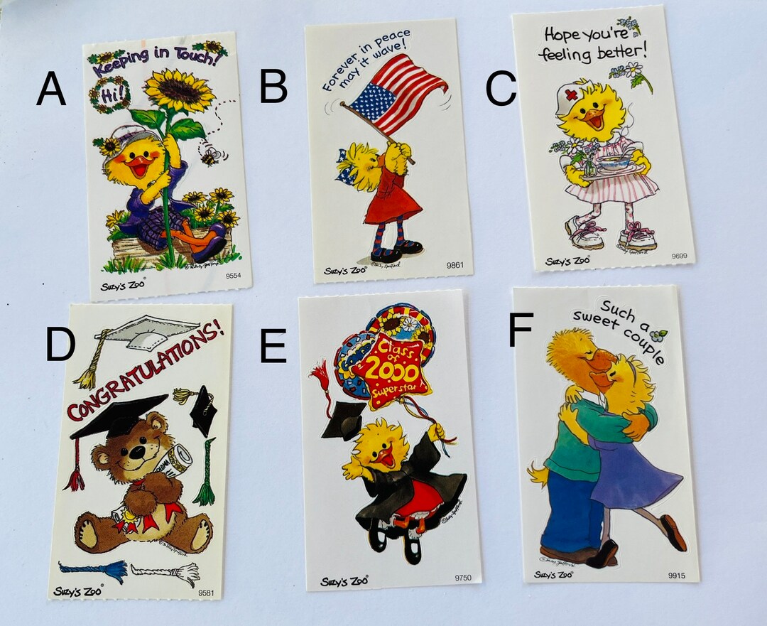 Suzy Suzy's Friendship, Get Well, Congratulations Stickers Scrapbooking ...